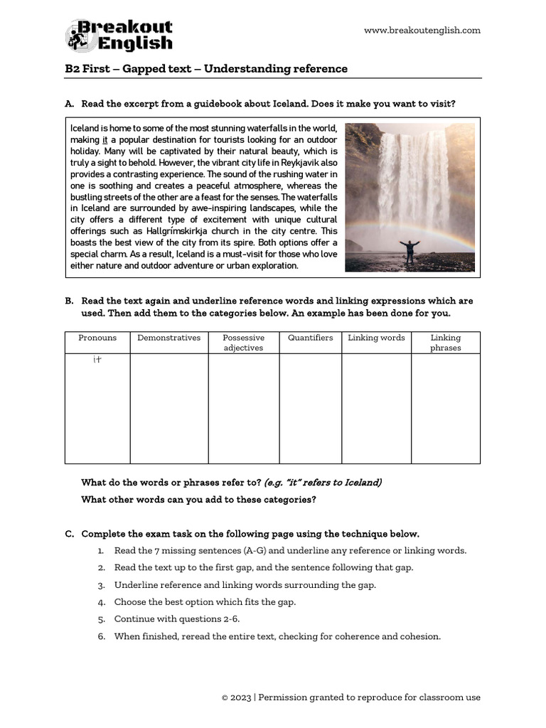 First FCE Gapped Text Understanding Reference | PDF