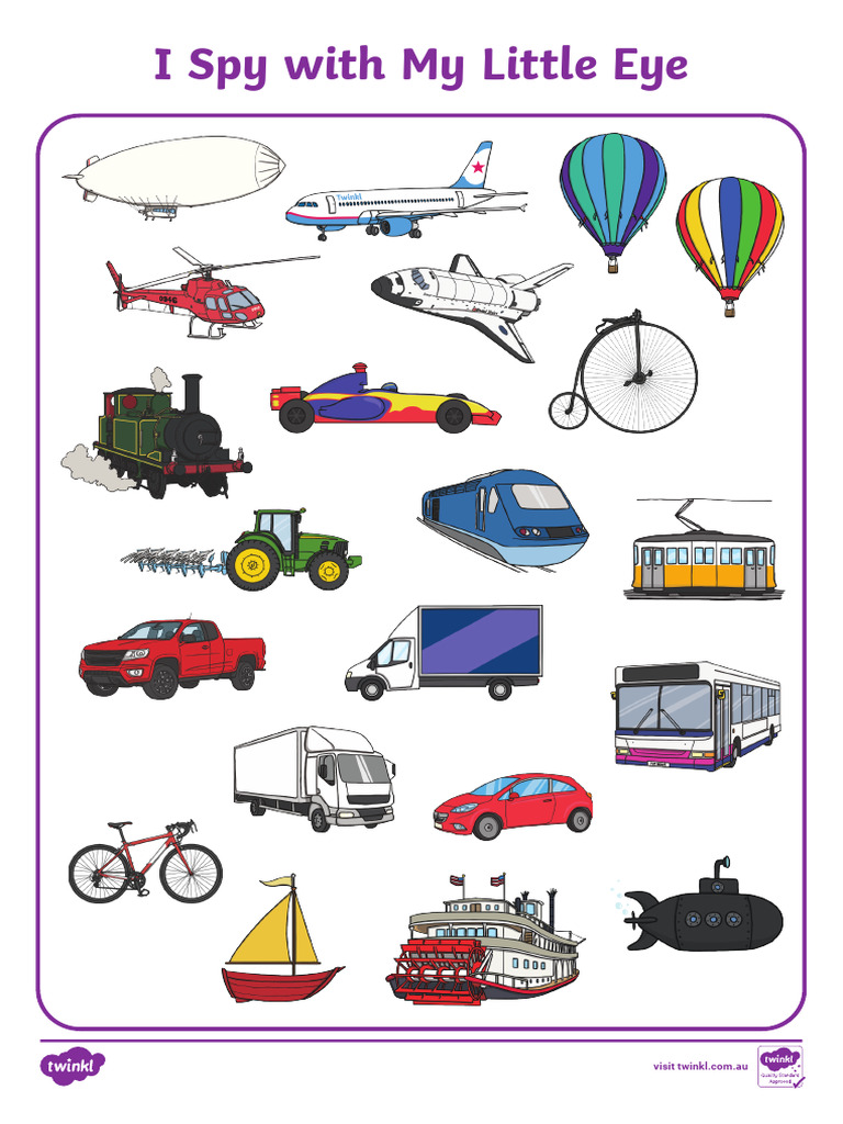 I Spy Transportation Checklist | PDF