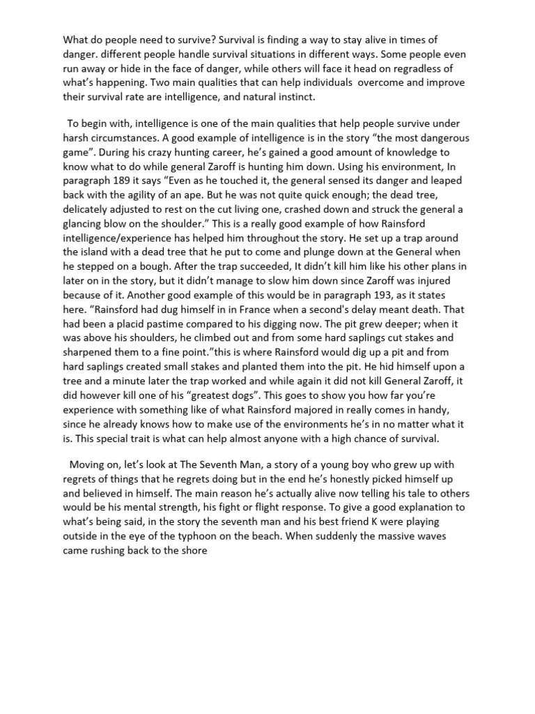 Survival Final Essay | PDF | History | Young Adult
