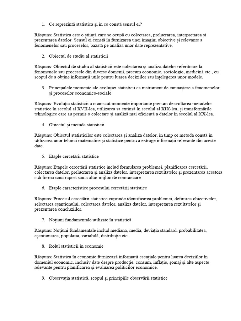 Examen Statistica | PDF