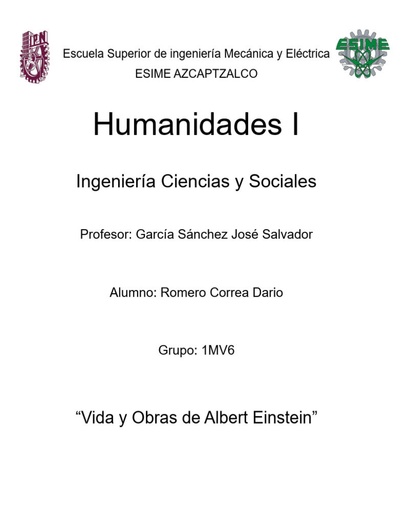 Viday Obras de Albert Einstein - Romero Correa Dario | PDF