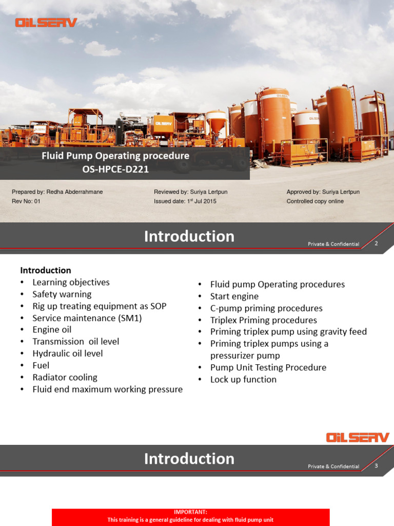 Fluid Pump Operating Procedures Guide | PDF