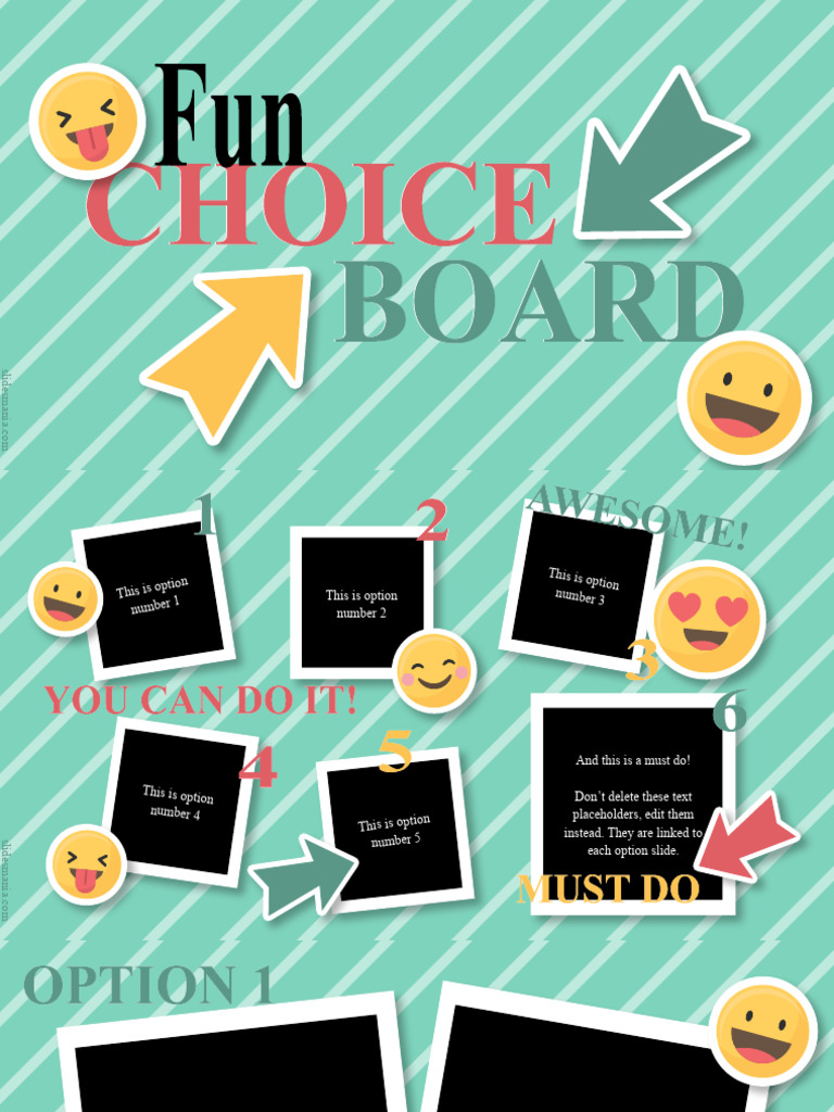 Fun Choice Board · SlidesMania | PDF