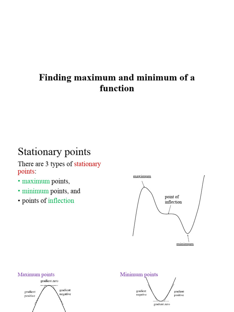 Finding Maximum And Minimum Of A Function Pdf Function Mathematics