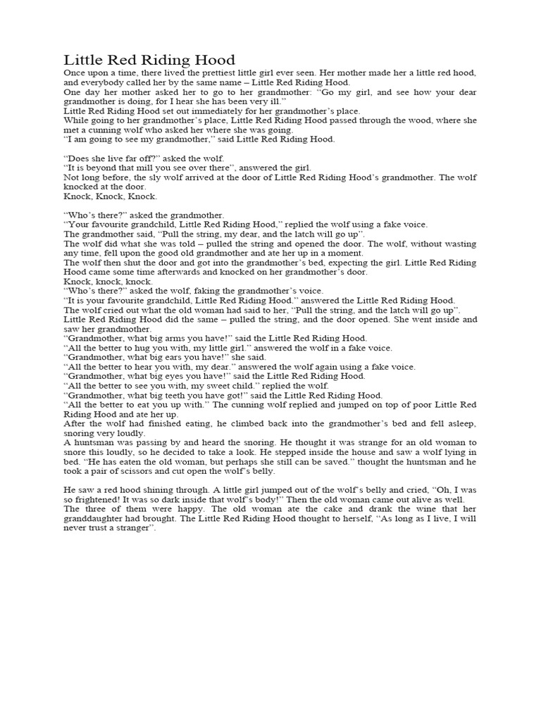 Little Red Riding Hood | Download Free PDF | Little Red Riding Hood