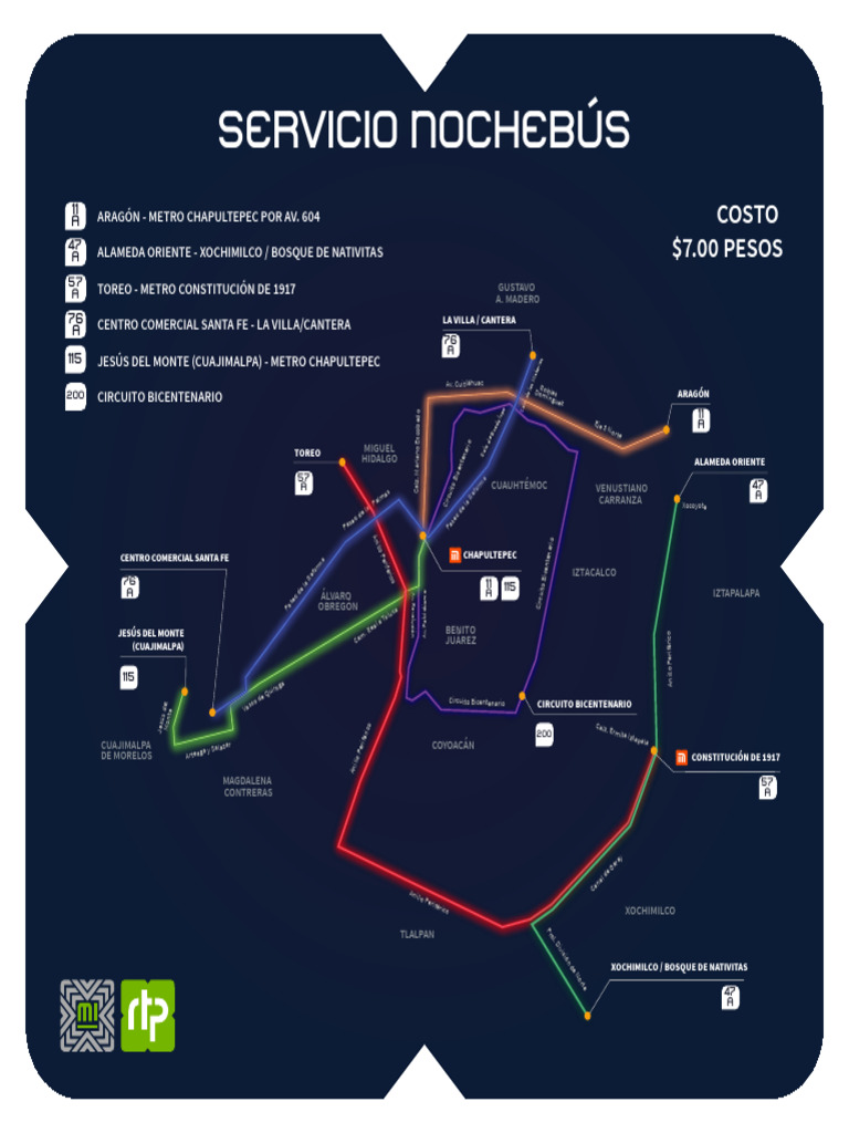 Rutas y paradas del Nochebús CDMX 2024 | PDF