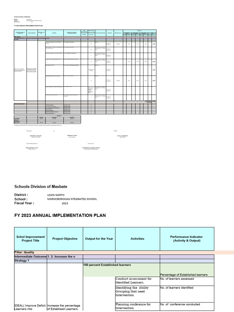 Annual Implementation Plan | PDF