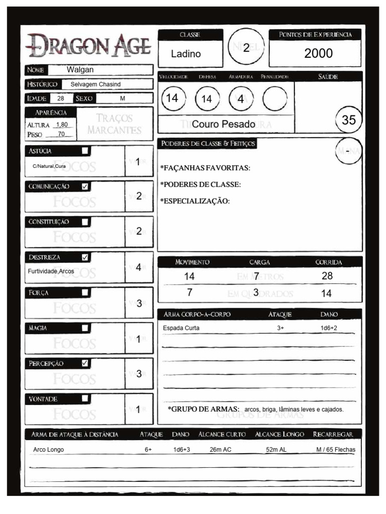 Dragon Age-Ficha - Chasind | PDF