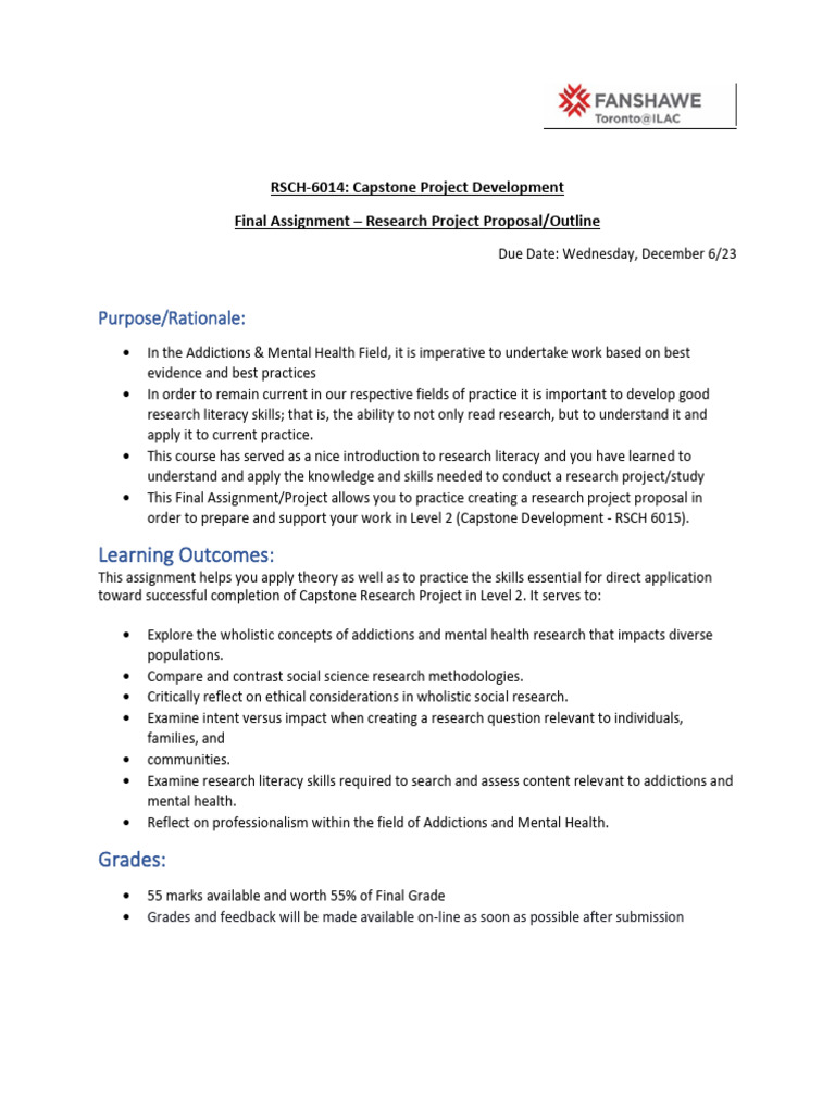 Project Proposal Assignment | PDF