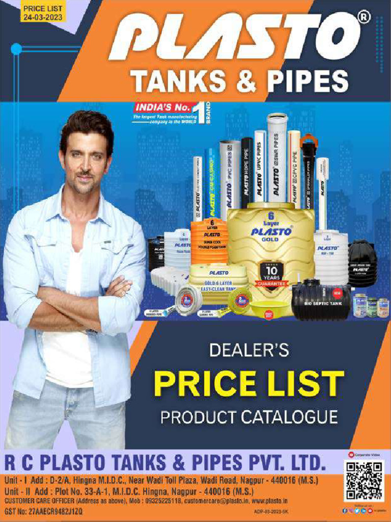 Plasto Products Price List 2023 1 | PDF