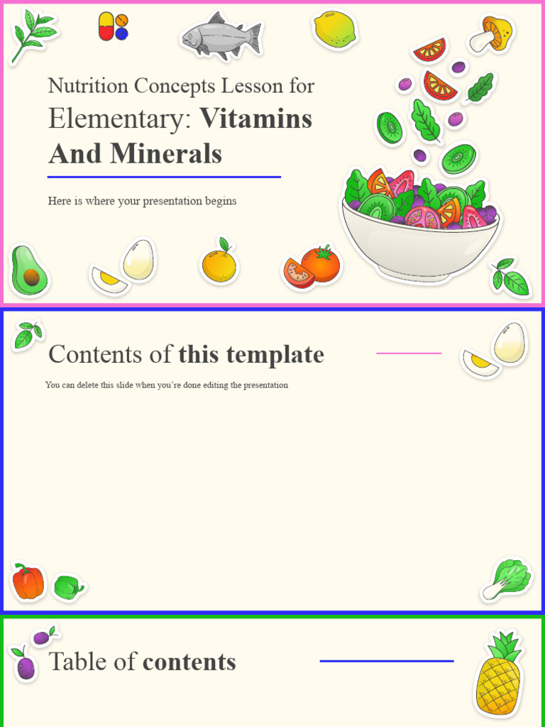 Nutrition Concepts Lesson For Elementary Vitamins and Minerals by ...