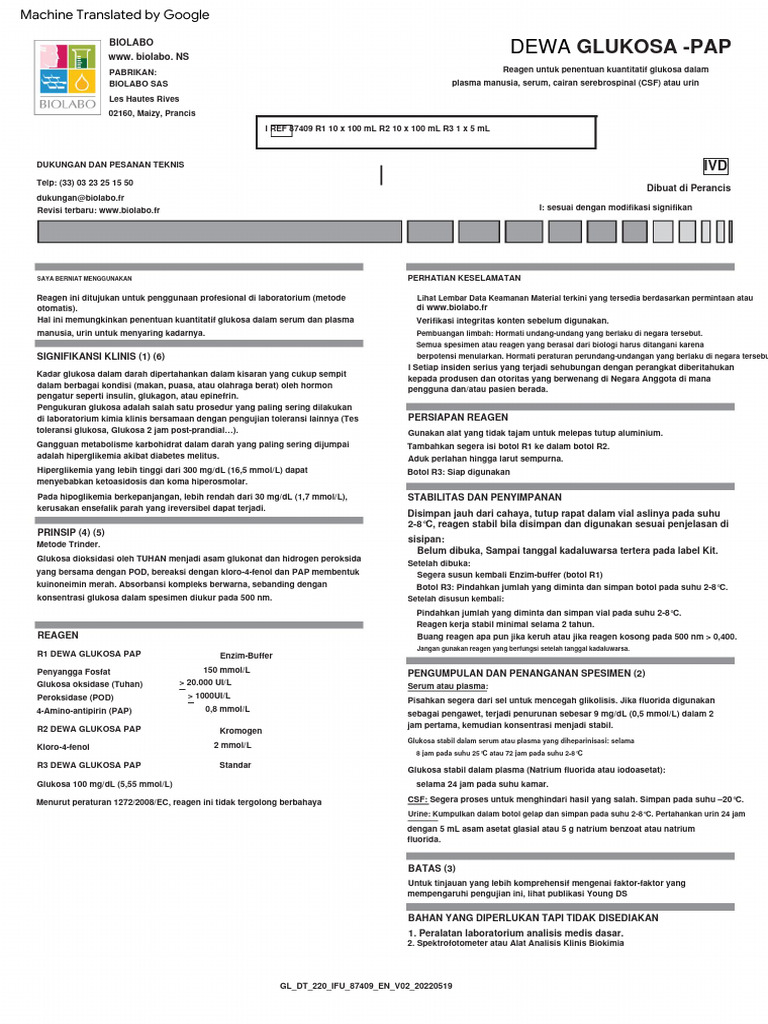 Biolabo Glucose | PDF