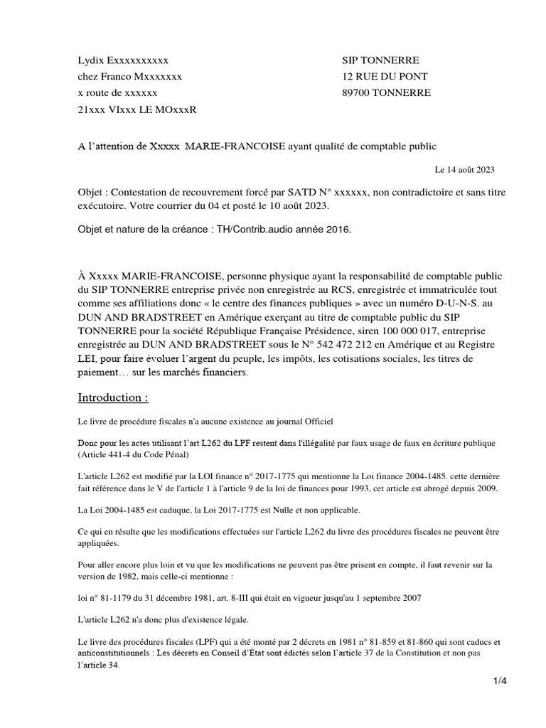 Contestation Du Satd Qui Fonctionne | PDF