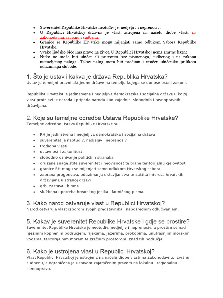 Ustav Republike HR | PDF