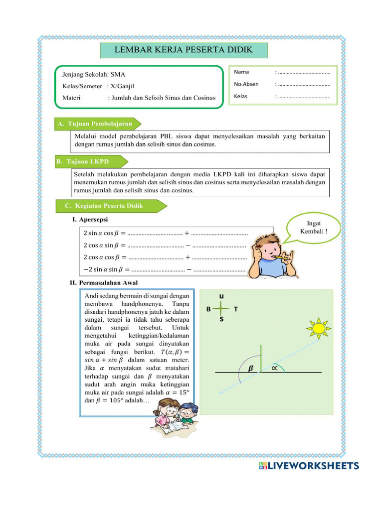 LKPD Jumlah Dan Selisih Sinus Dana Cosinus | PDF