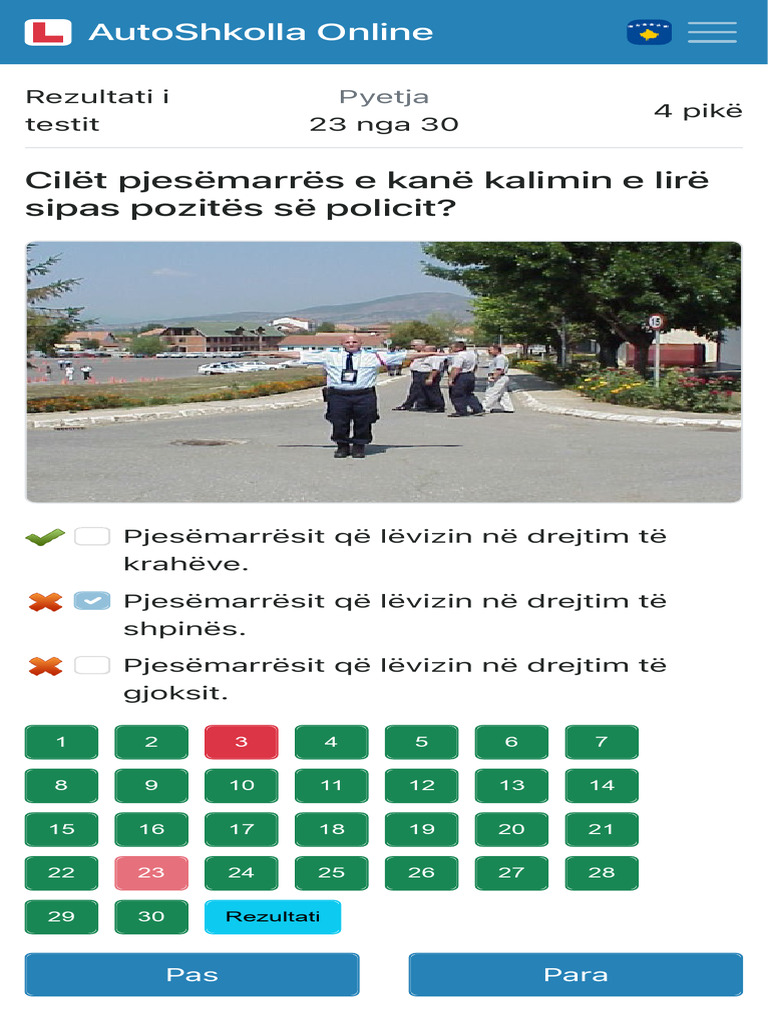 Rezultati I Testit - AutoShkolla Online Kosovë | PDF