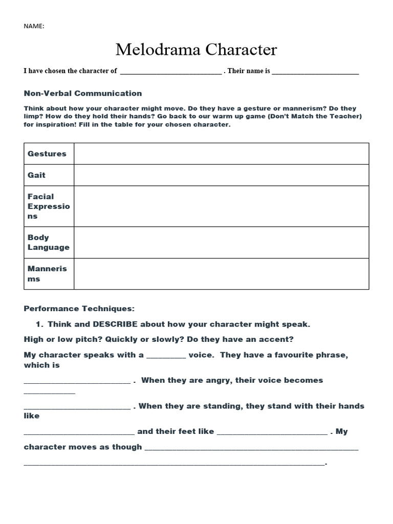 Character Profile Worksheet-4 | PDF
