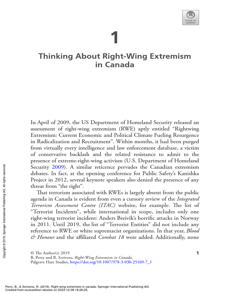 Right-Wing Extremism in Canada - (1 Thinking About Right-Wing Extremism ...