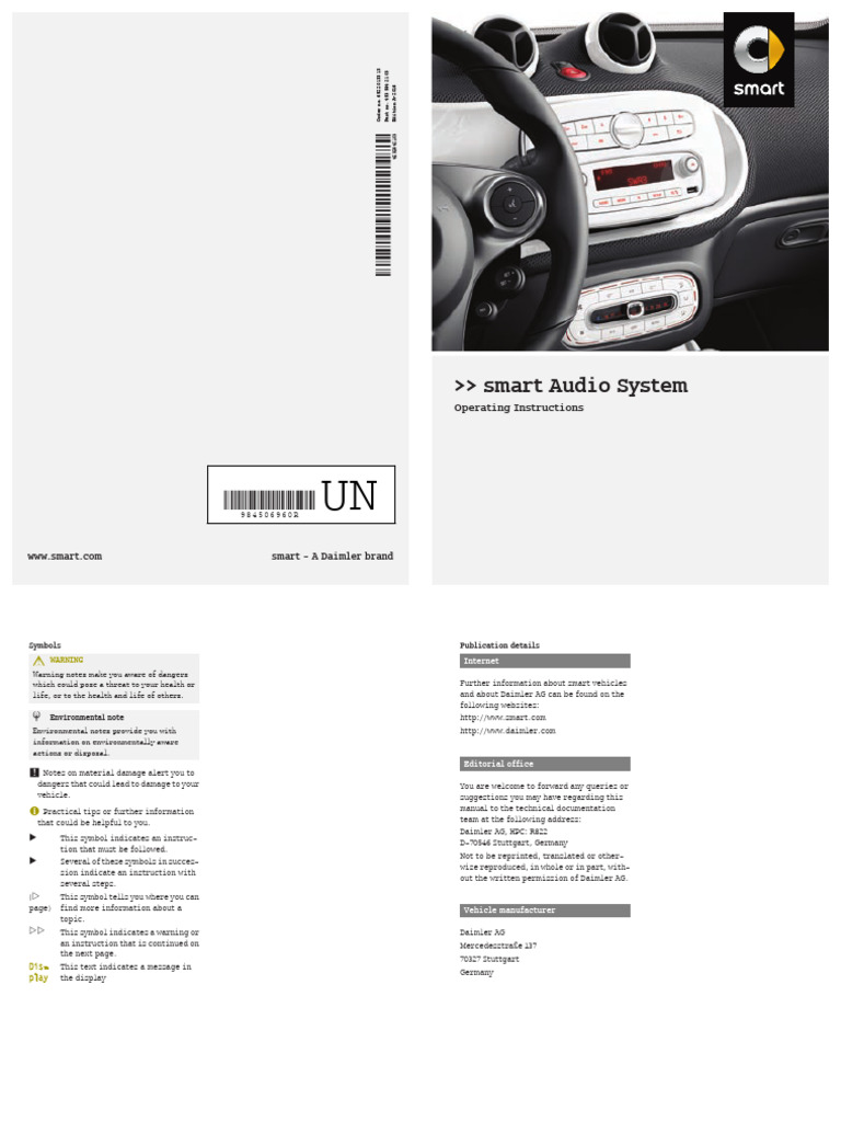 Smart Audio System Instructional Manual | PDF