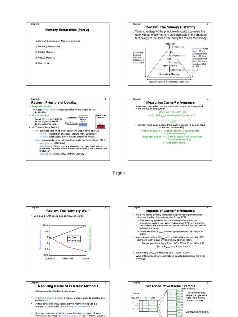 Memory Hierarchies (Part 2) Review: The Memory Hierarchy | PDF | Cpu Cache | Cache (Computing)
