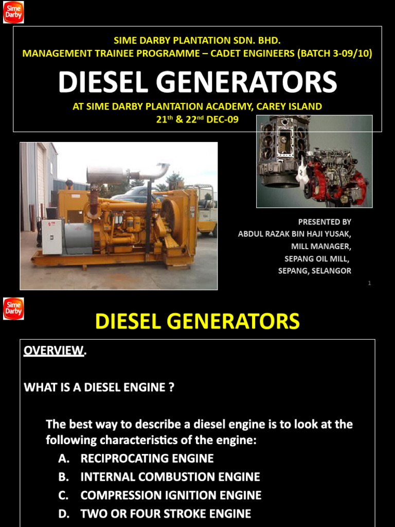 Diesel Generators. For Cadet Engineers | PDF