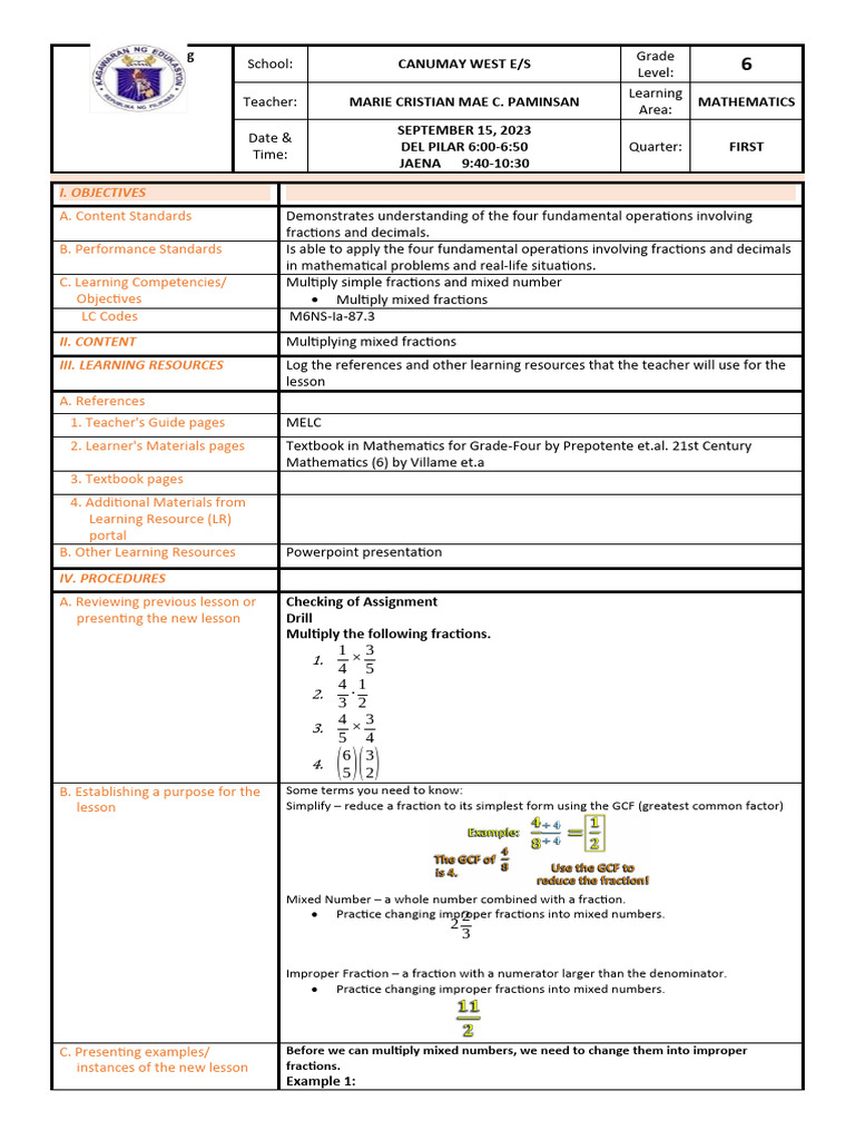 Math6 WK2 Lesson2 | PDF | Learning | Cognition