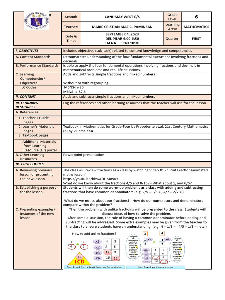 Math6 WK1 Lesson2 | PDF