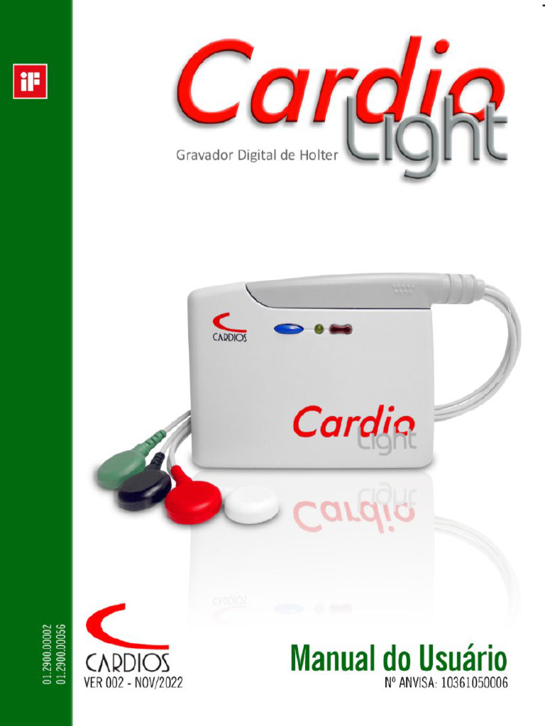 Manual Do Holter CardioLight - VER002-NOV2022 | PDF | Eletrocardiografia | Diodo emissor de luz