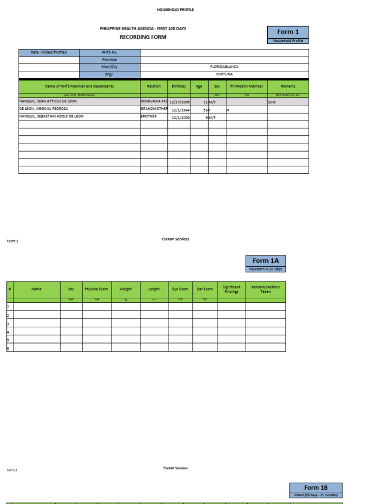 Form 1 - Recording Forms | PDF