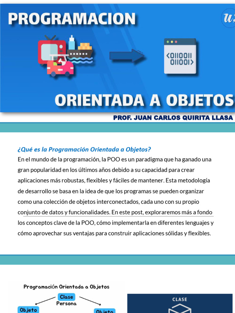 Programación Orientada A Objetos - POO | PDF