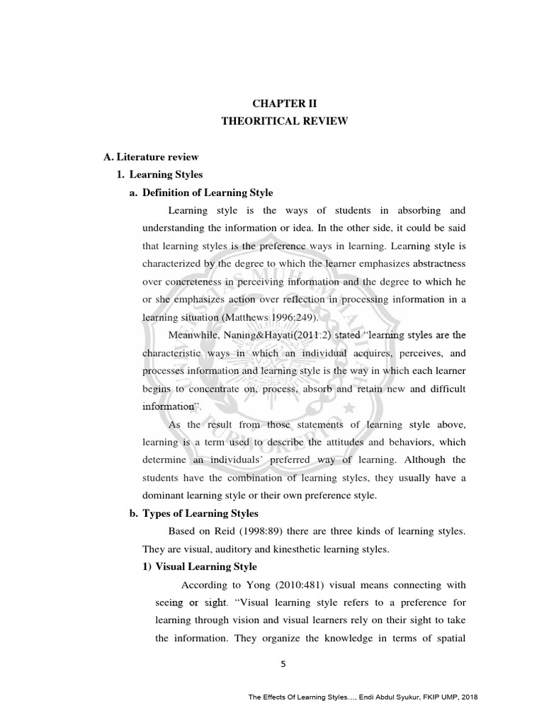 Endi Abdul Syukur - Chapter Ii | PDF | Learning Styles | Learning