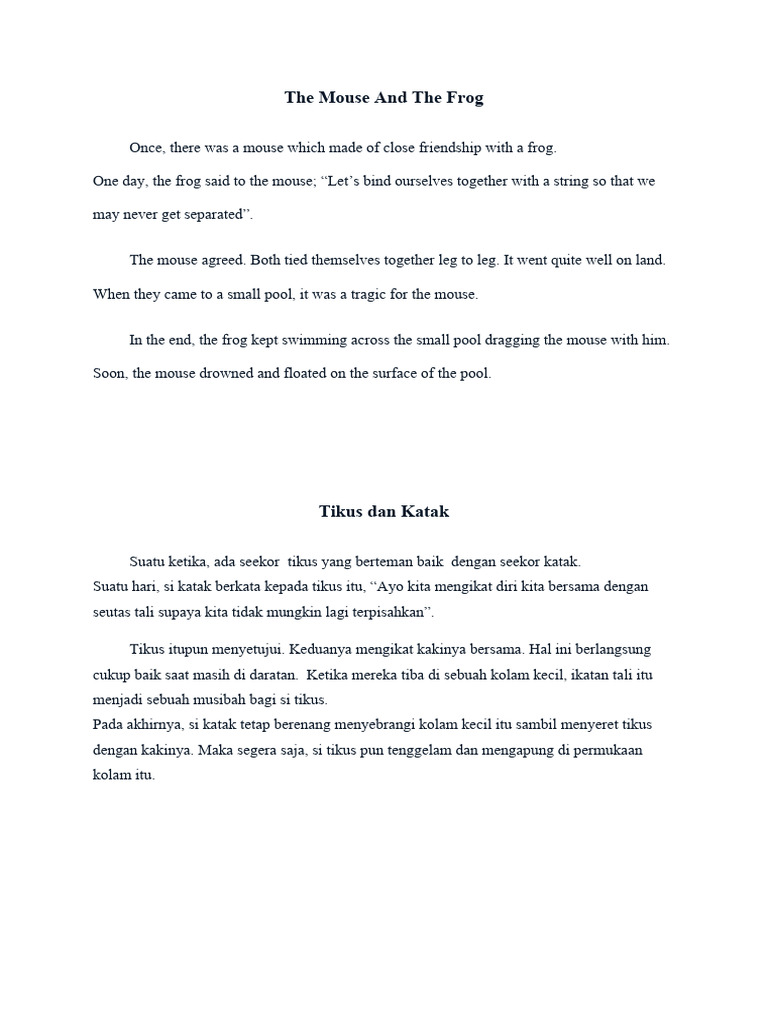 The Mouse and The Frog | PDF