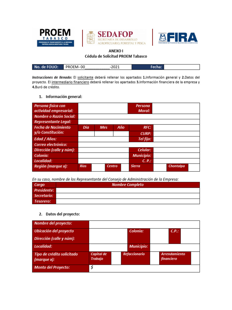 Anexo I - Cedula de Sol Proem Tabasco | PDF | Derecho