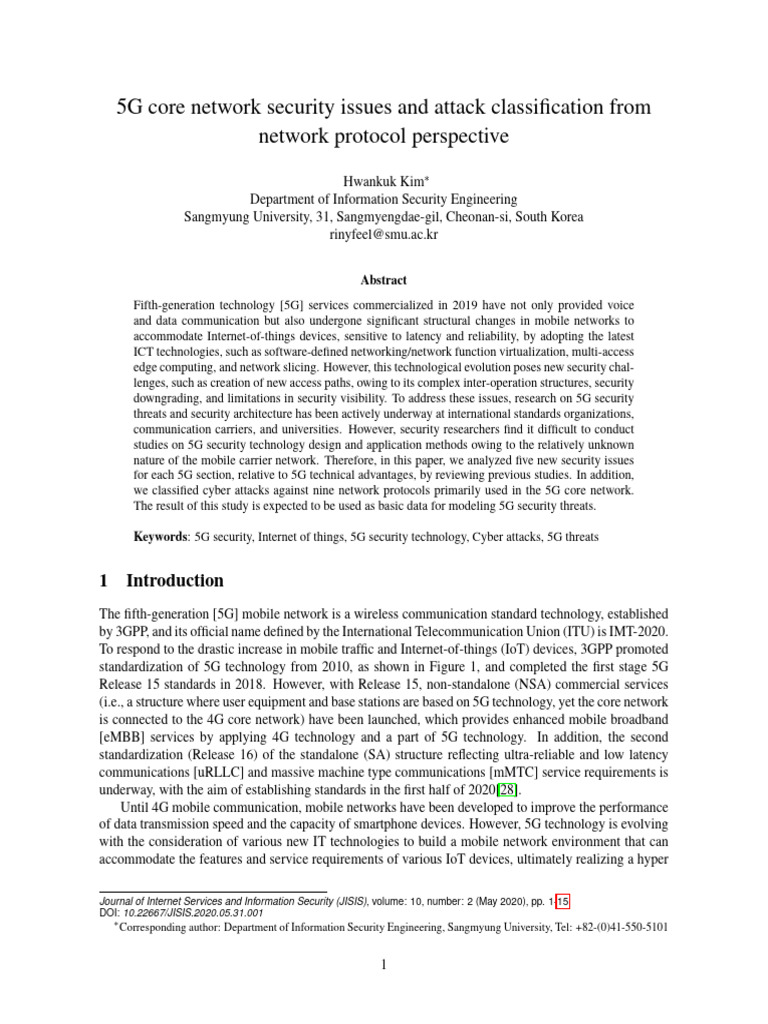 5G Core Network Security Issues | PDF