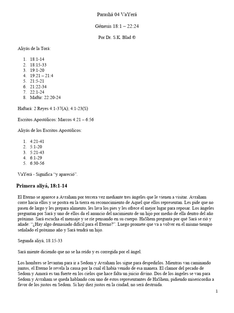 Parashá 04 VaYerá | PDF | Tetragrammaton