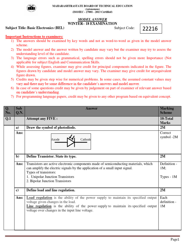 Model Answers Winter 2018 | PDF | Computers