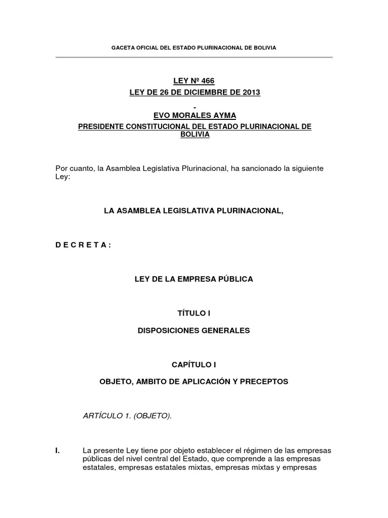 466 Ley Empresa Publica | PDF