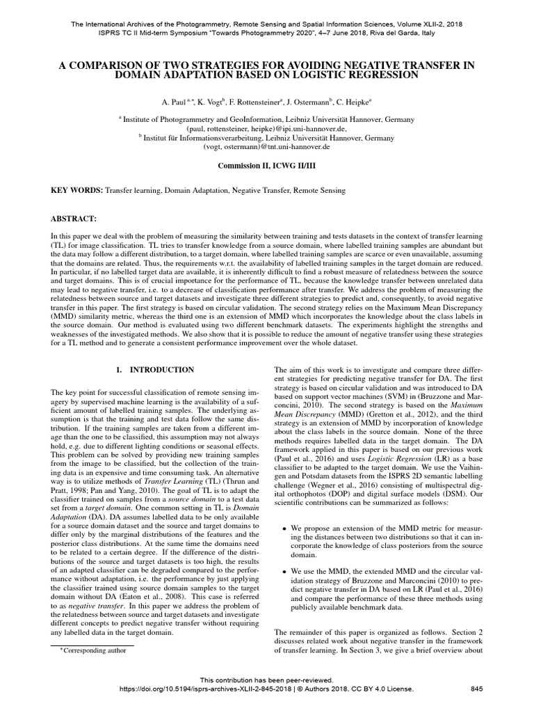 2018 - A Comparison of Two Strategies For Avoiding Negative Transfer in ...