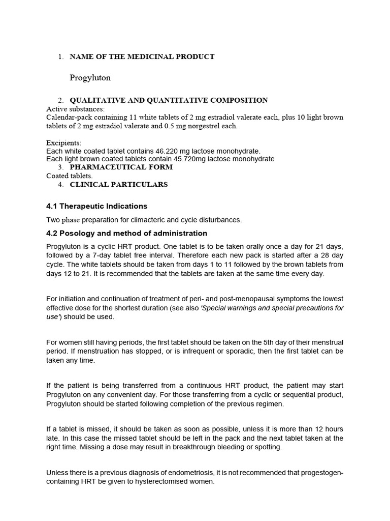 Progyluton-26 1D | Download Free PDF | Hormone Replacement Therapy ...