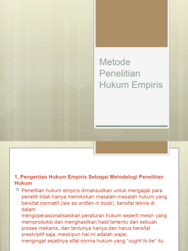 Metode Penelitian Hukum Empiris | PDF