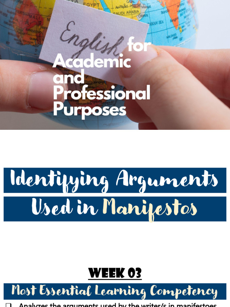 2Q Eapp 04 Manifestos | PDF | Argument | Reason