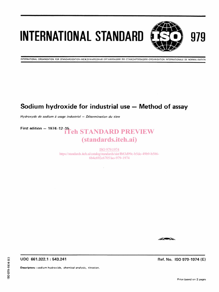 ISO-979-1974 | PDF