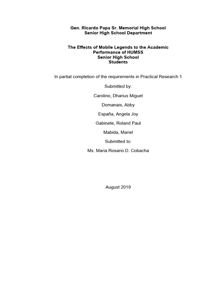 Gen Ricardo Papa Sr Memorial High School | PDF