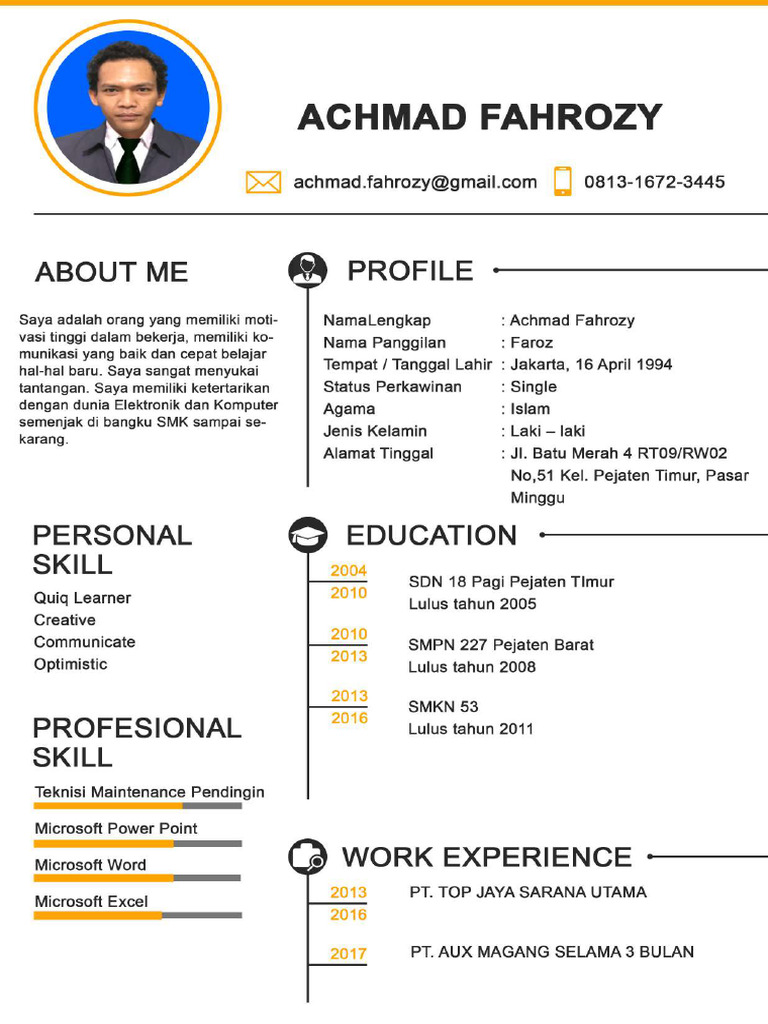 CV Achmad Fahrozy | PDF