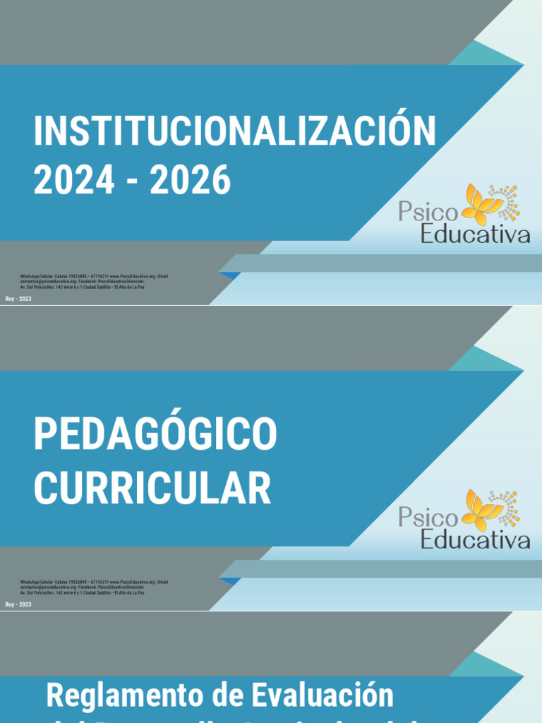 Institucionalizacion 2023 Pedag. Curric. | PDF