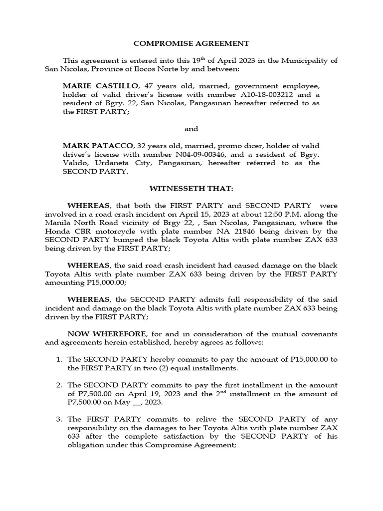 Compromise Agreement | PDF