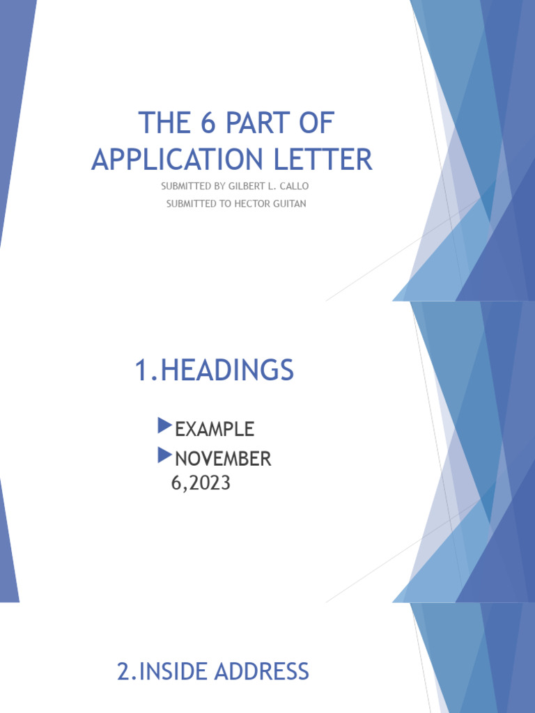 The 6 Part of Application Letter | PDF