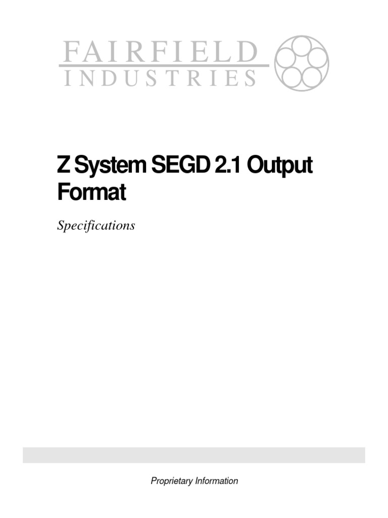 SEGD 2.1 File Format Rev. 1.2 | PDF | Computer File | Binary Coded Decimal