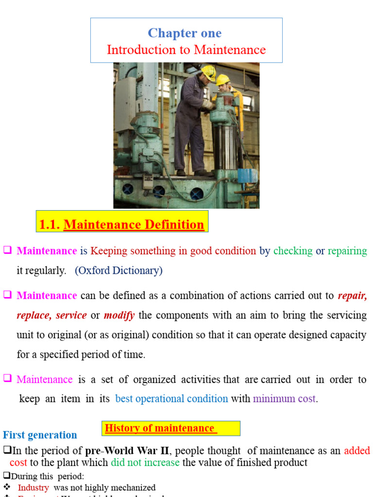 CH 1 Maintenance | PDF