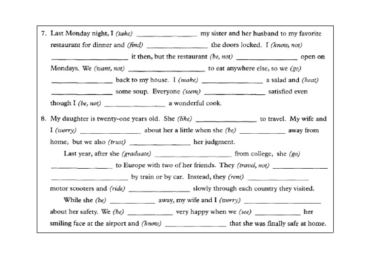 Activity Simple Present Vs Simple Past | PDF